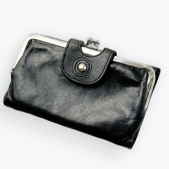HOBO | Bags | Hobo Alice Compact Wallet Buttery Black Leather Retired ...